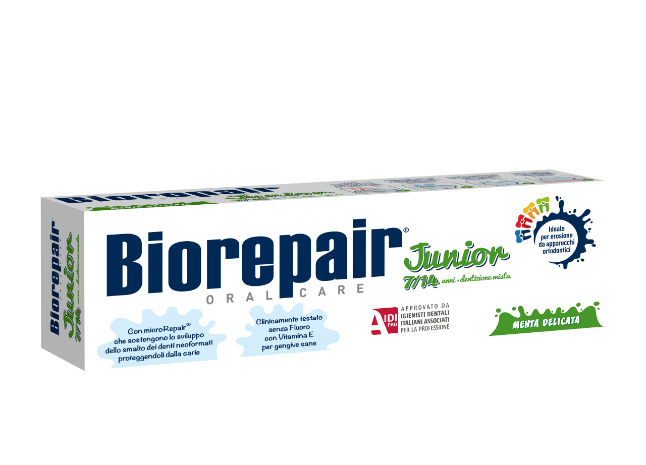 Biorepair - Dentifrici Junior fino a 14 anni Gusto Menta Rafforza ...