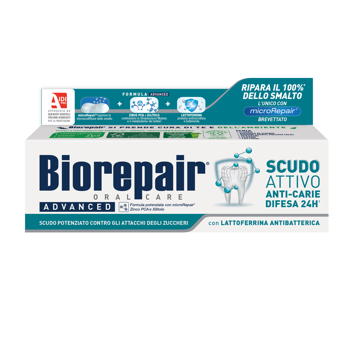 Biorepair - Scudo Attivo Anticarie Dentifricio Advanced Antibatterico ...